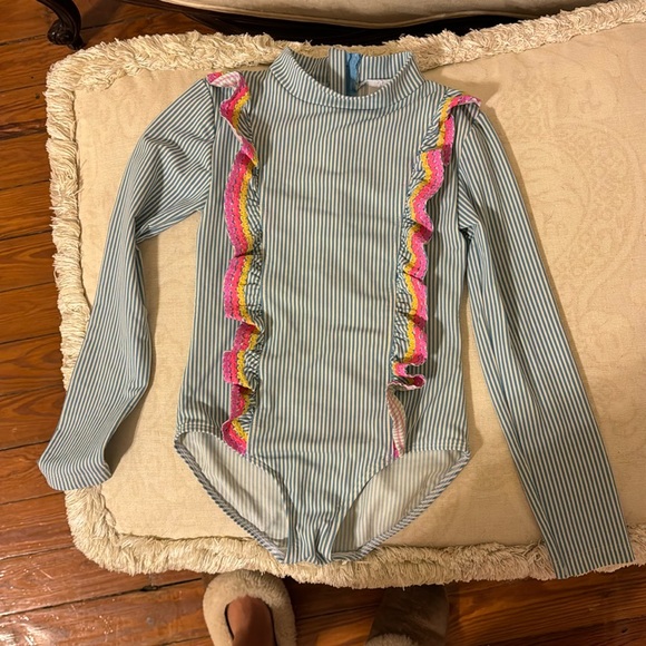 Mini Boden | Swim | Mini Boden Girls Swimsuit With Ruffles | Poshmark